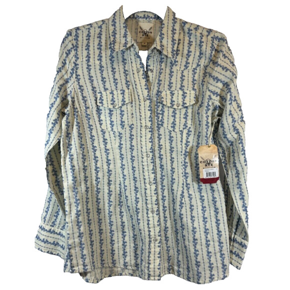 Cotton & Rye | Shirts | New Cotton Rye M Gauze Wallpaper Western Pearl ...